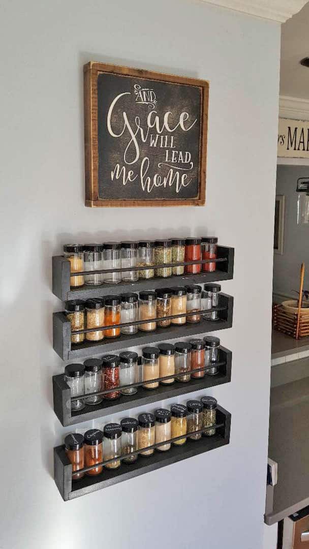 Kitchen Wall Spice Rack - Small Changes Big Impact - The Honeycomb Home