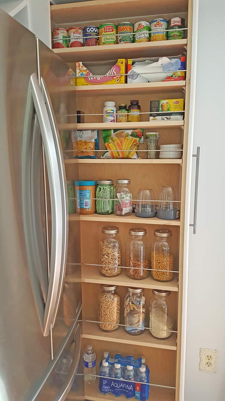 Organized Slide Out Pantry - The Honeycomb Home