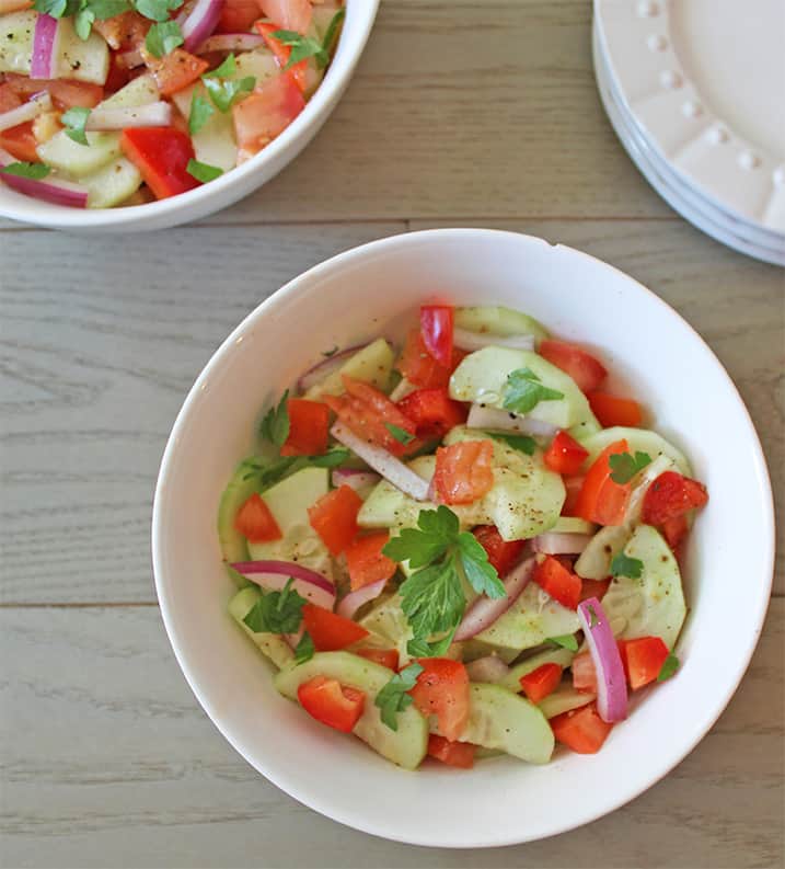 Tomato Salad With Cucumber Dressing - The Honeycomb Home