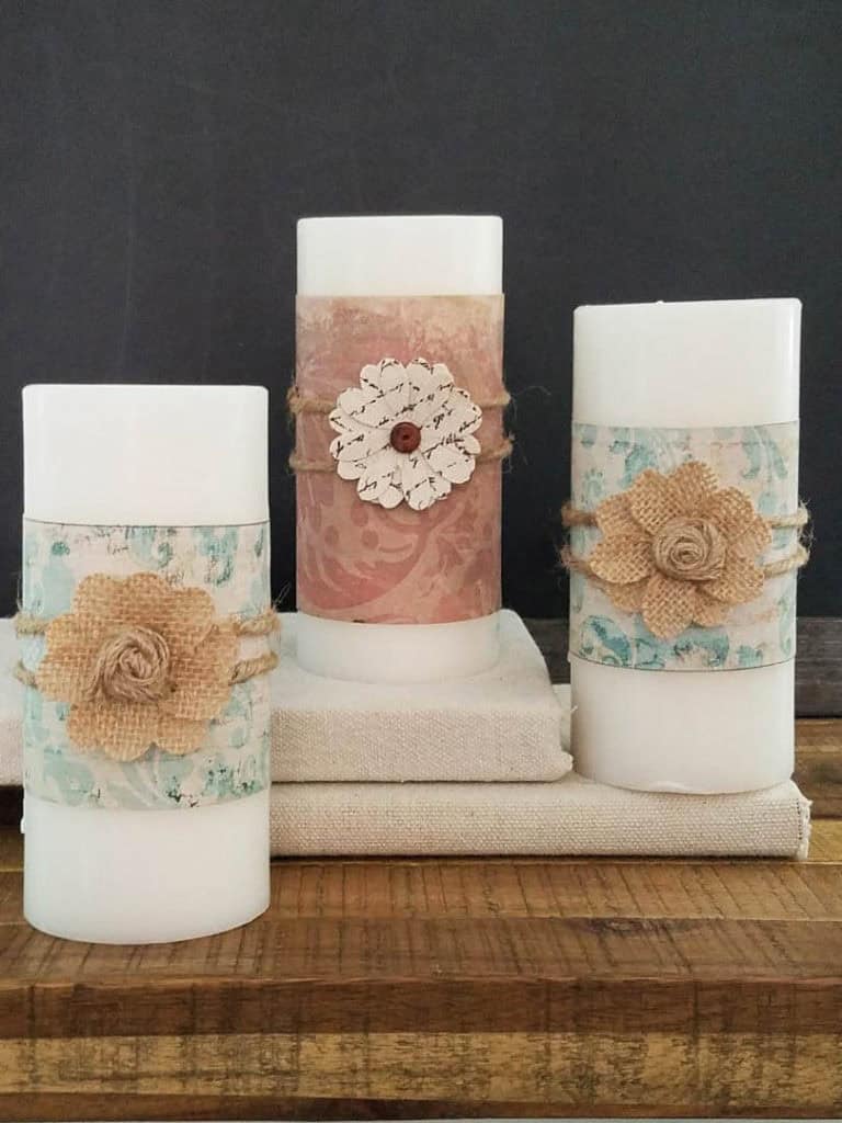 DIY Candle Wraps for Fall - The Honeycomb Home