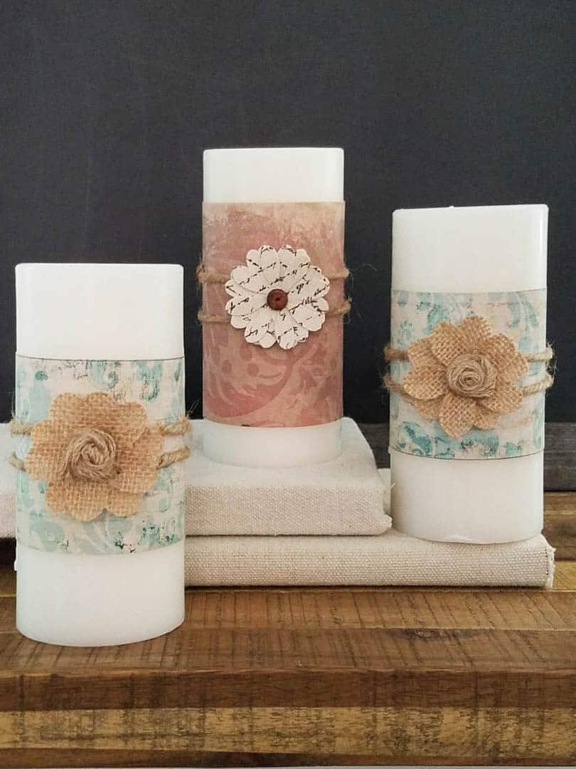DIY Candle Wraps for Fall - The Honeycomb Home