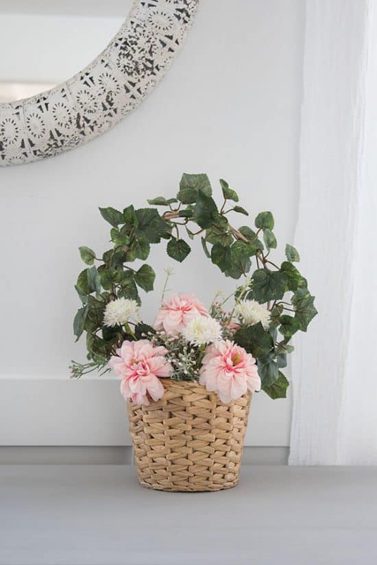 DIY Spring Flower Basket - The Honeycomb Home