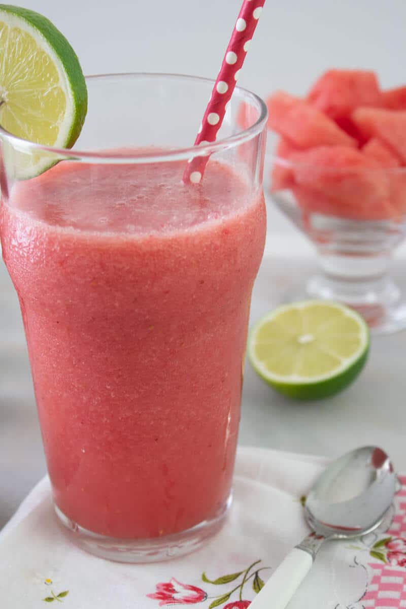 Easy Watermelon Strawberry Smoothie Recipe - The Honeycomb Home