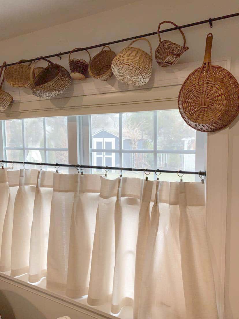 Simple Shades With Cafe Curtains - The Honeycomb Home