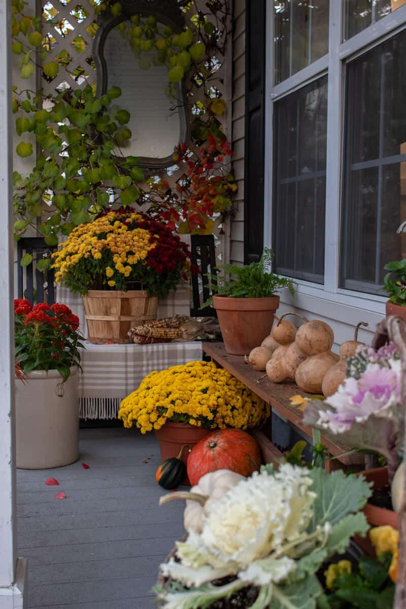 Fall Front Porch Decorating 2023 - The Honeycomb Home