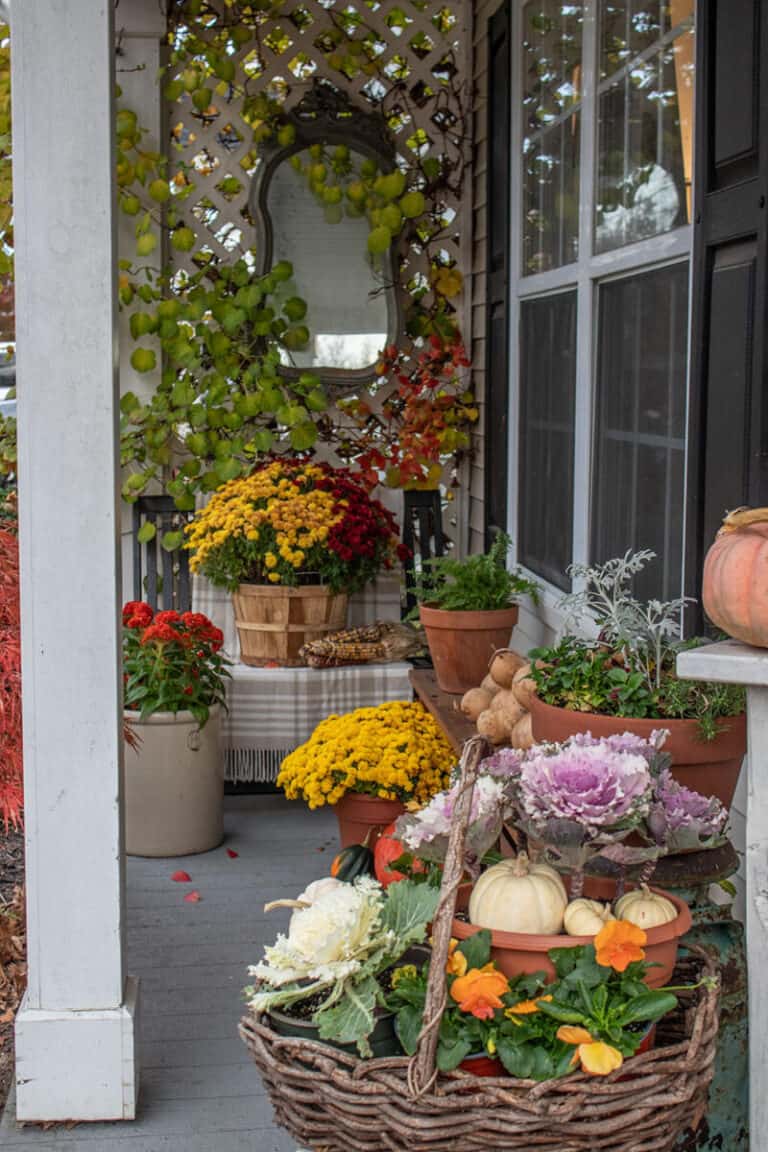 Fall Front Porch Decorating 2023 - The Honeycomb Home