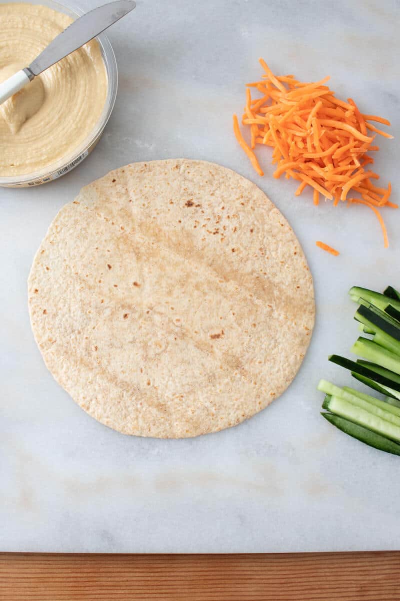 3-Ingredient Hummus Wrap Recipe - The Honeycomb Home