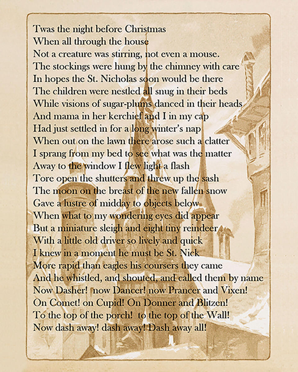Twas The Night BEfore Christmas Printable (Free) - The Honeycomb Home