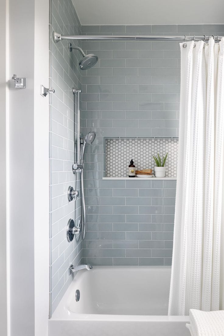 Bathtub Shower Combo Tile Ideas - The Honeycomb Home