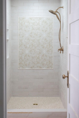 Our Walk In Shower Tile Design - The Honeycomb Home